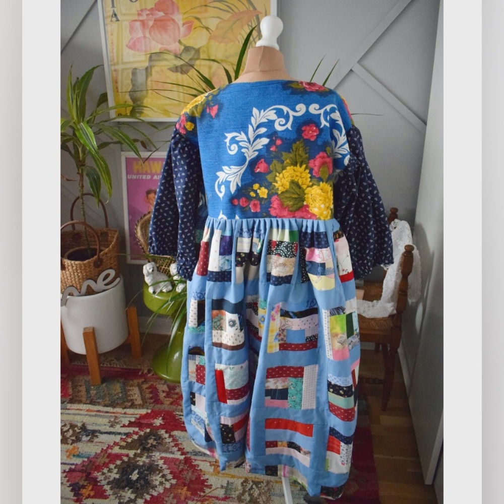 Unique 100% Handmade Beautiful Vintage Patchwork Dress - Gem